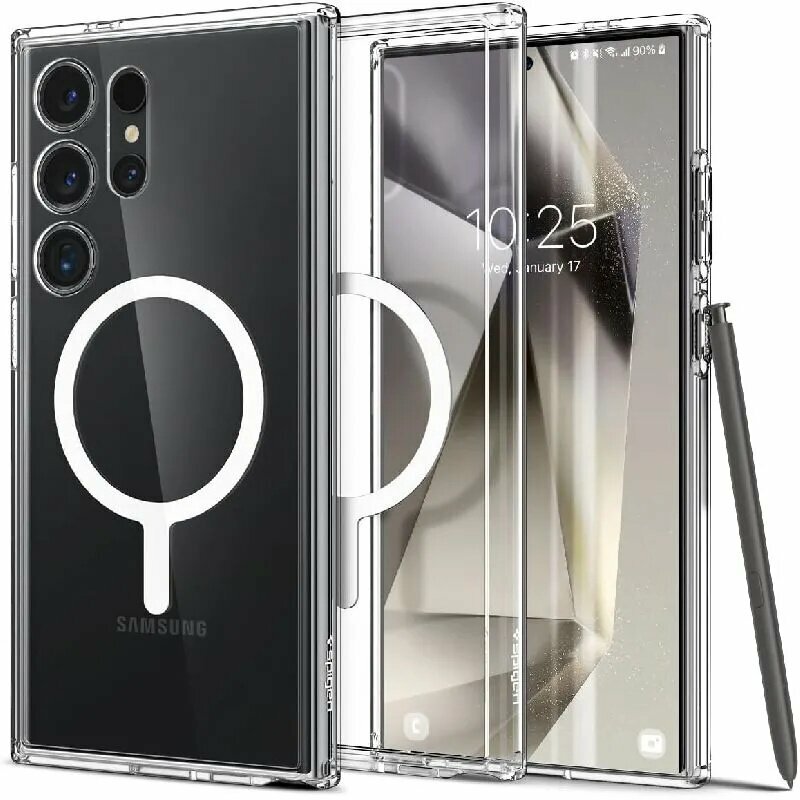 Чехол для мобильного телефона Spigen Samsung Galaxy S25 Ultra совместим с системами MagSafe, Ultra Hybrid MagFit (Qi2 Certified)
