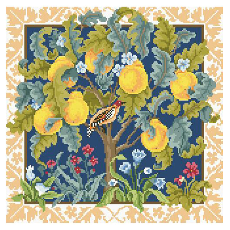 Hабор для вышивания крестиком Amishop Древо жизни, 23 x 23 см, 32 цветов, 18CT Aida, 165 x 165 стежка