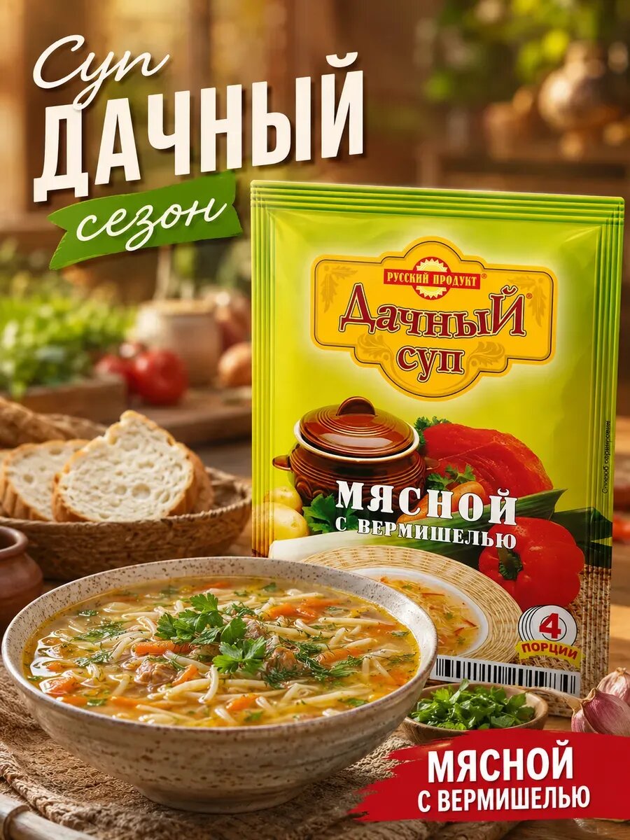 Суп Дачный сезон мясной с вермишелью 60 г
