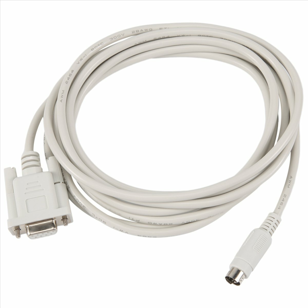 Кабель загрузки DB9P на 8P Mini Din RS232, белый, 8,2 фута, для ПЛК DVP-EH