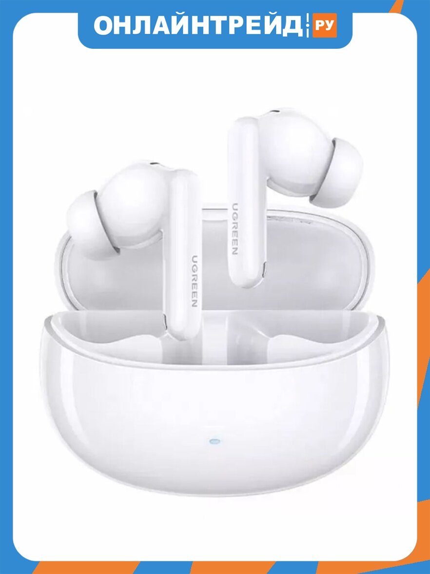 Премиальные белые наушникивкладыши Ugreen WS206 HiTune T3 Pro, модель 35725, с активным шумоподавлением, выполненные в эксклюзивном дизайне