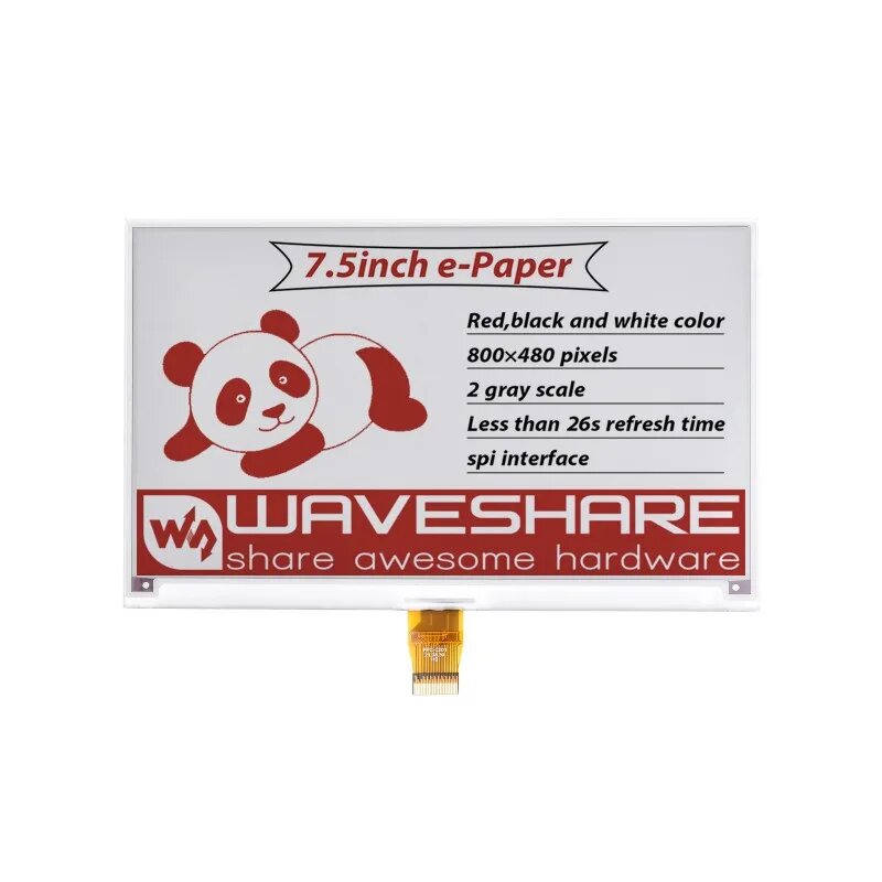 Waveshare 7.5-дюймовый E-Ink дисплей для Raspberry Pi — фото 1