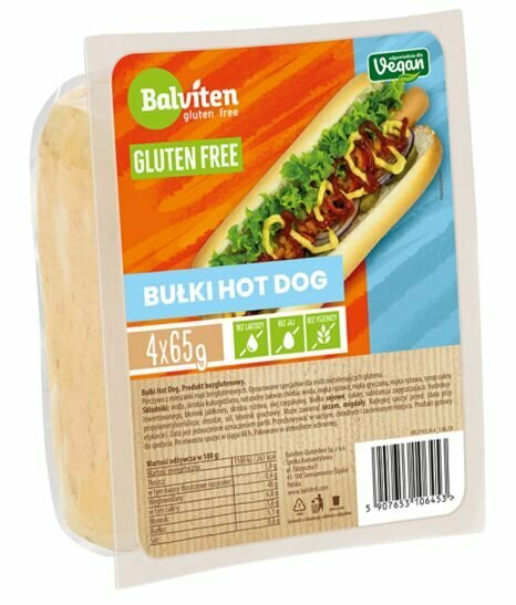 Булочки для хот-догов Balviten без глютена 3 шт x 260г