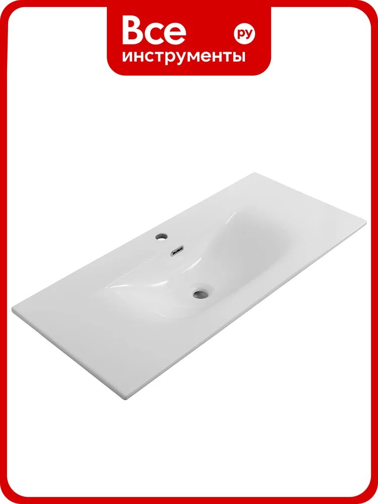 Раковина BelBagno BB-8099-100, керамика, белая, прямоугольная, 101x46x17 см