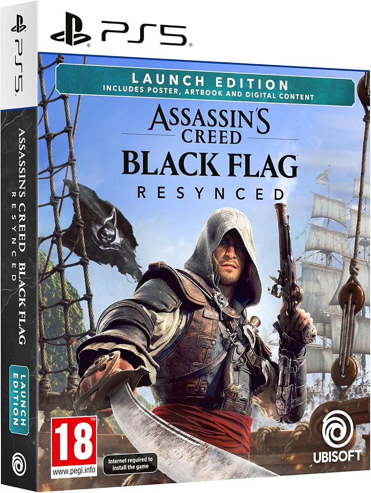Диск с игрой Assassins Creed Black Flag Resynced Launch Edition (Playstation 5, русские субтитры)