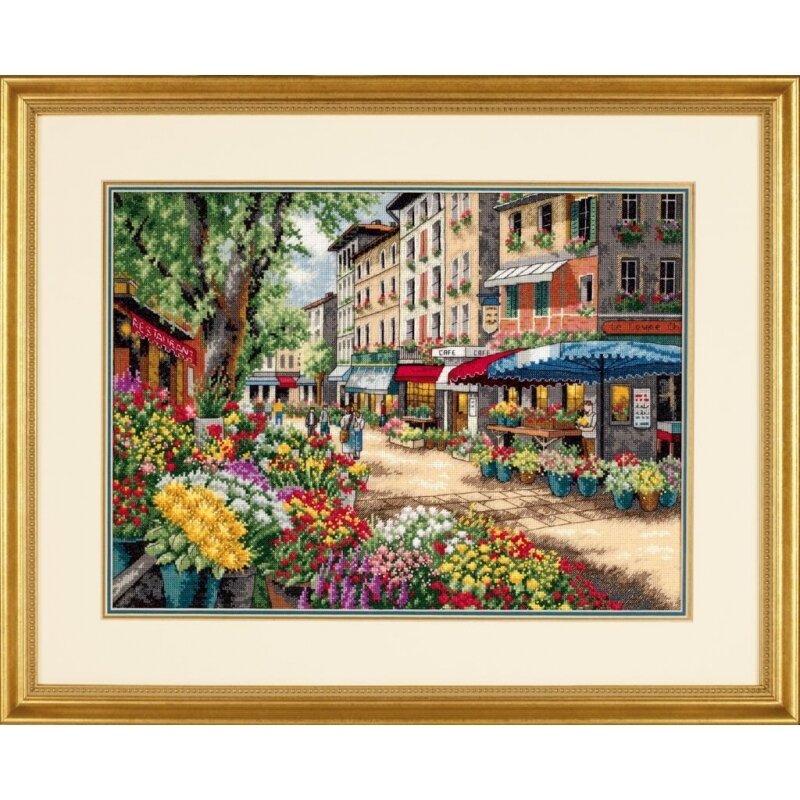 35256 Набор для вышивания крестом DIMENSIONS Paris Market "Рынками Парижа"