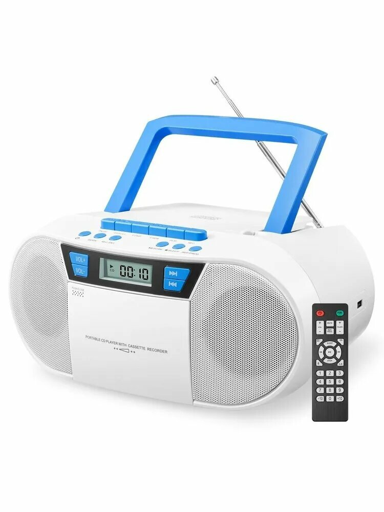 Портативный Bluetooth CD-плеер, магнитофон, FM радио с AUX и функцией записи