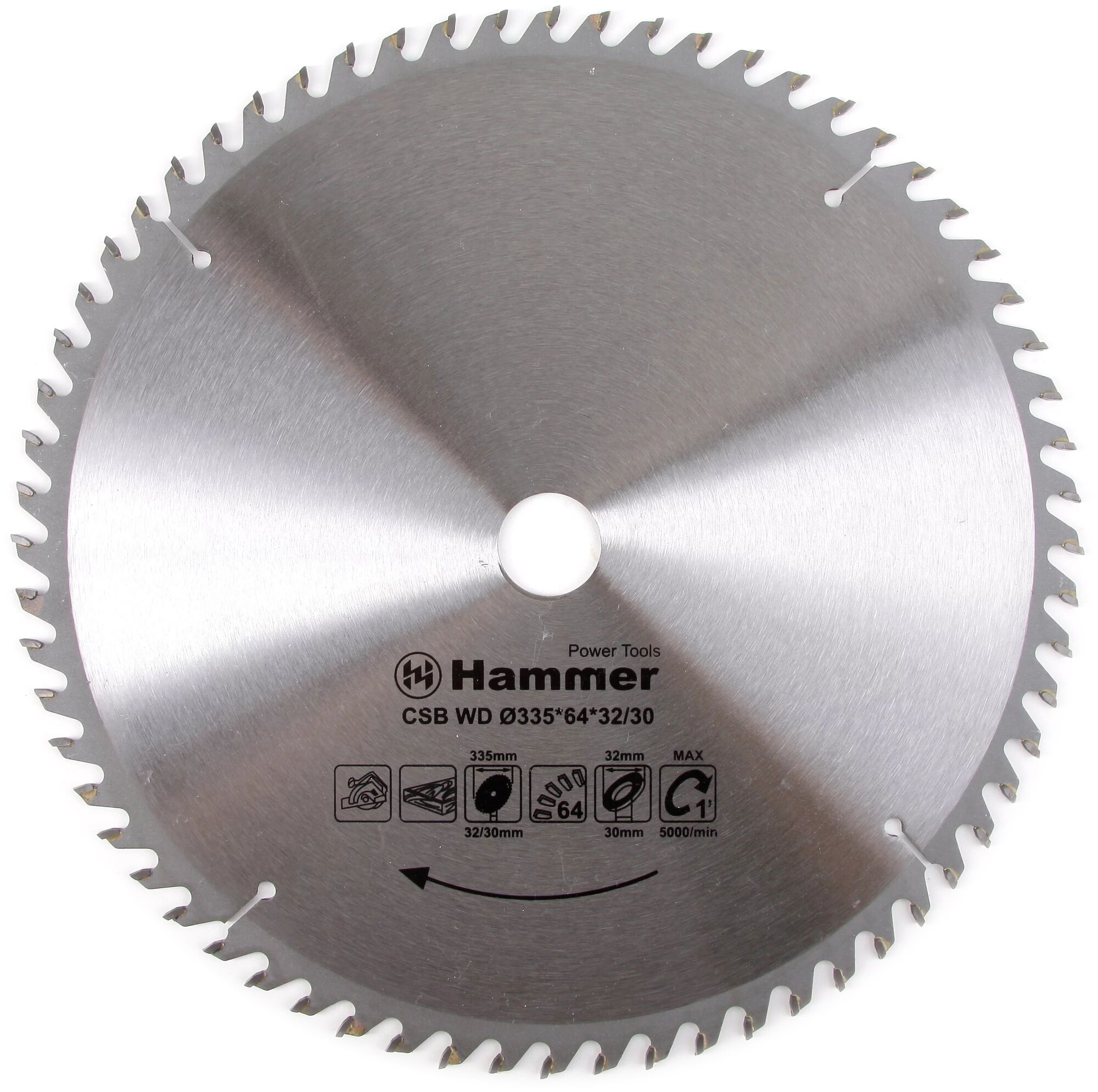 Диск пильный Hammer Flex 205-121 CSB WD 335мм*64*32/30мм по дереву .