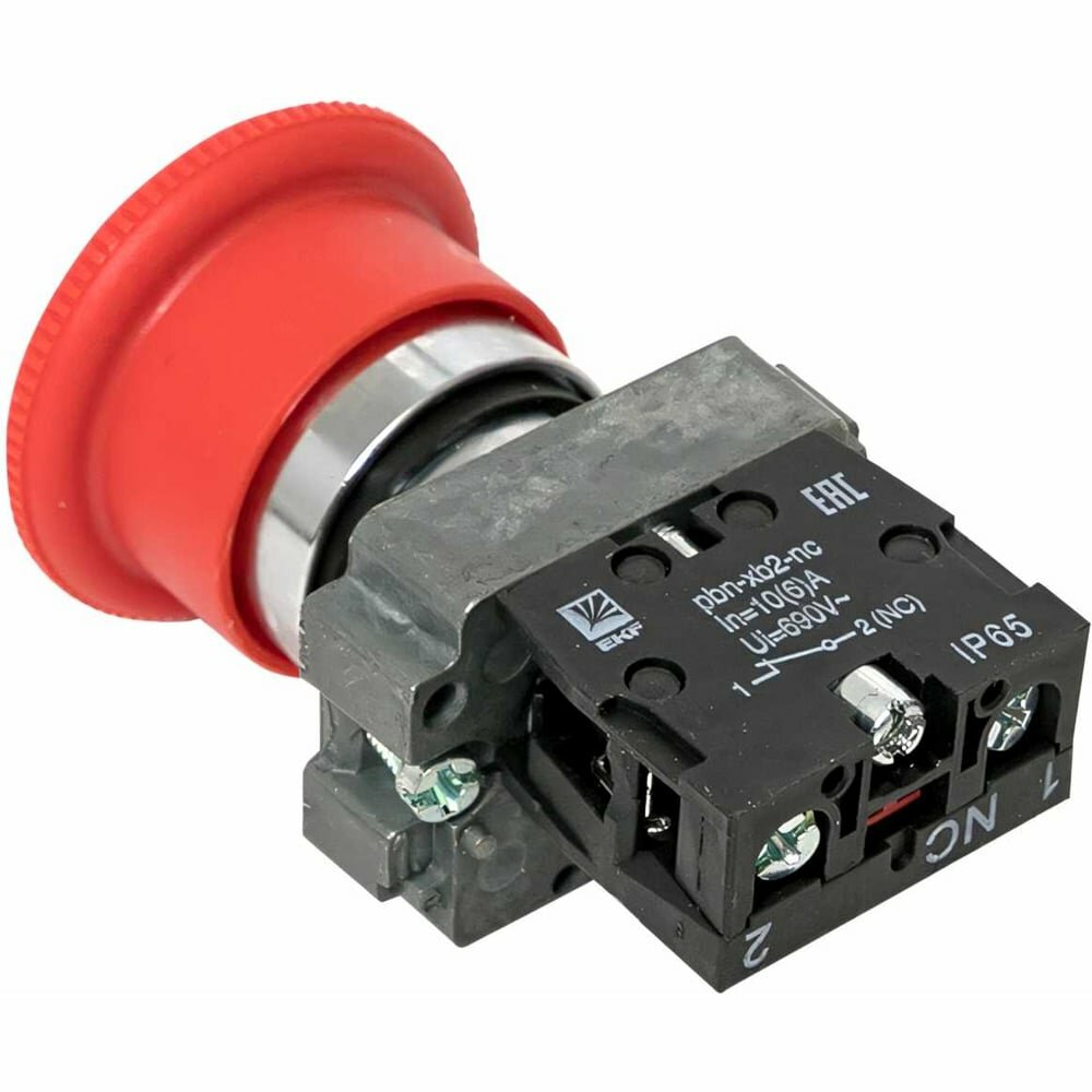 Кнопка EKF BS542 поворотная красная грибок NC IP65 PROxima 20 шт. xb2-bs542-65 — фото 1