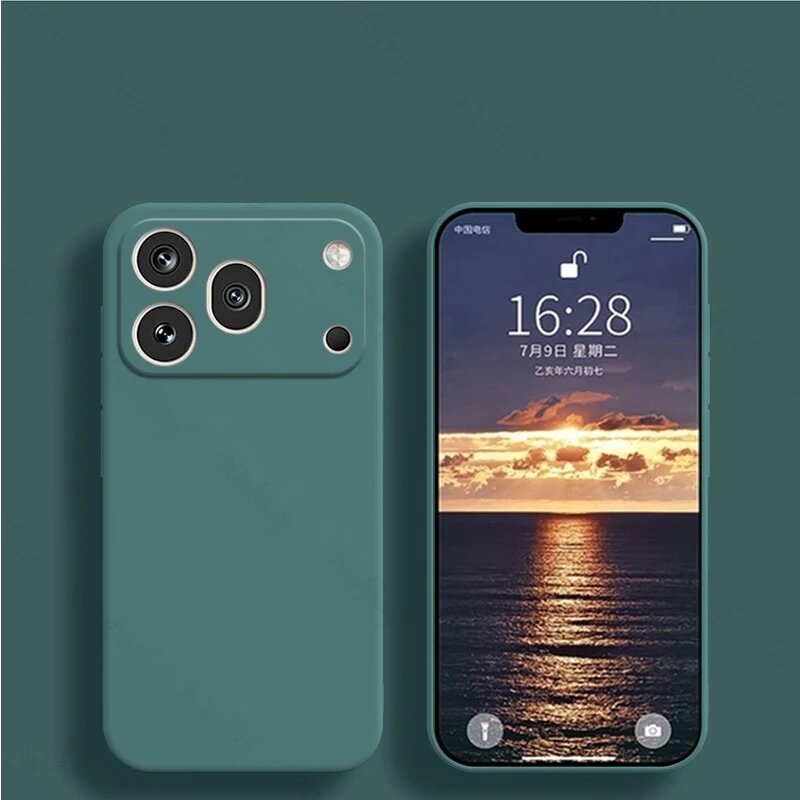 Чехол для Honor 600 Pro из жидкого силикона, простой резиновый чехол Темно-зеленый, Black Green