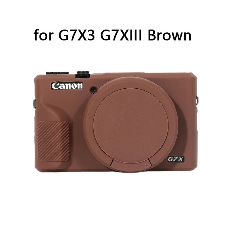 Силиконовый чехол для Canon G7X Mark III Коричневый, For G7X3 Brown