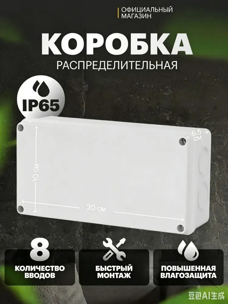Коробка распределительная уличная герметичная IP65, 8 вводов для кабеля