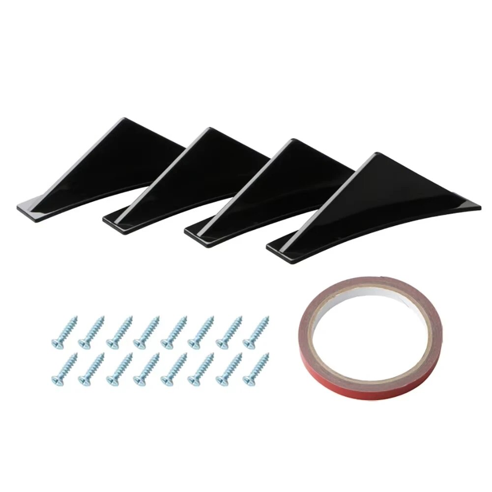 4 шт./комплект, универсальный спойлер для Audi A3 8P 8V A4 B8 A5 A6 Q3 Q5 RS5 RS6 RS7 Glossy Black