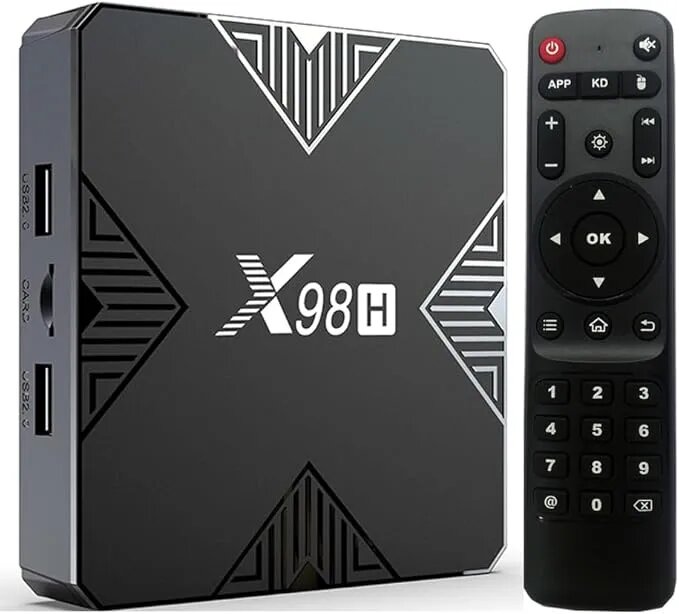 Телевизионная приставка Android Box 12.0 с 4 ГБ ОЗУ 32 ГБ ПЗУ X98H Dual Wi-Fi 2.4G/5.8G, BT 5.0 LAN 100M / H.265/BT/USB2.0 Android Box