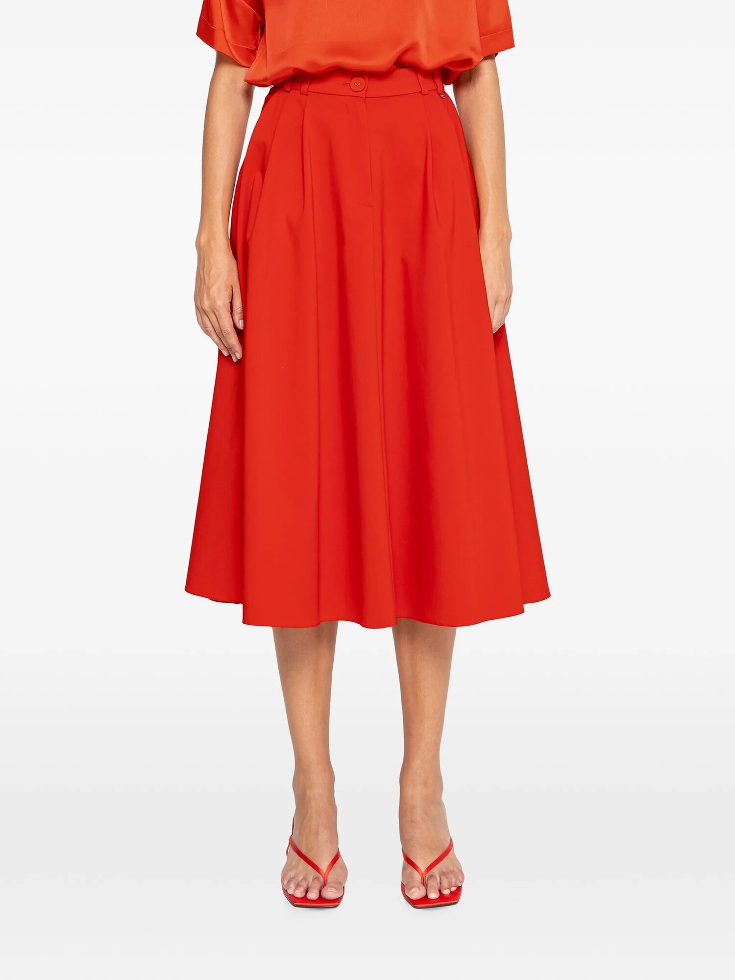 Юбка Nissa High-waisted cotton midi skirt