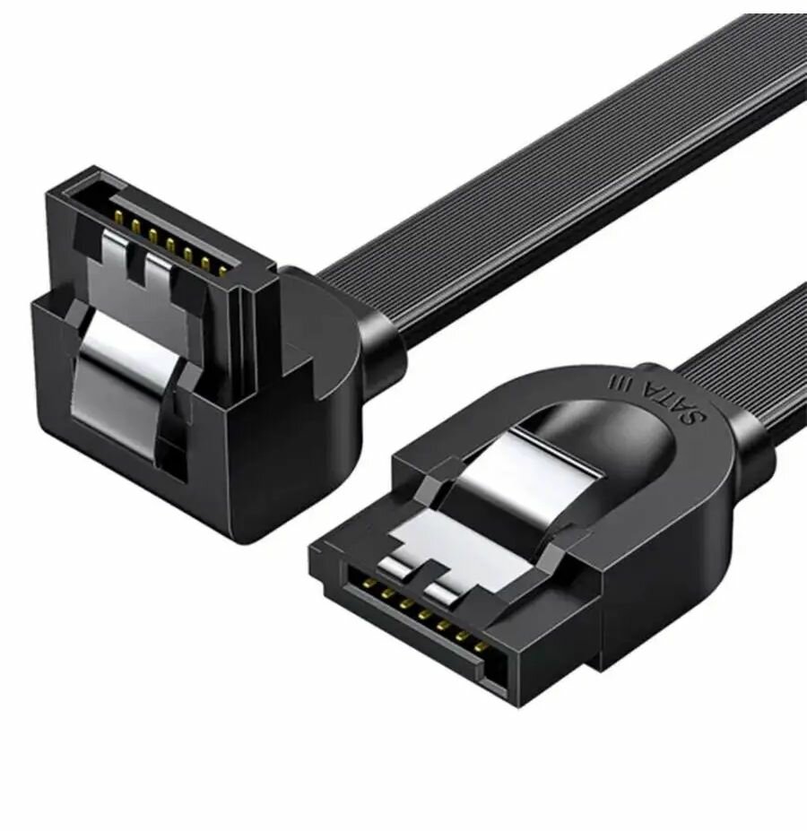 Кабель UGREEN US217 Угловой SATA 3 Data Cable 0.5м Черный SATA 3.0 (RU)