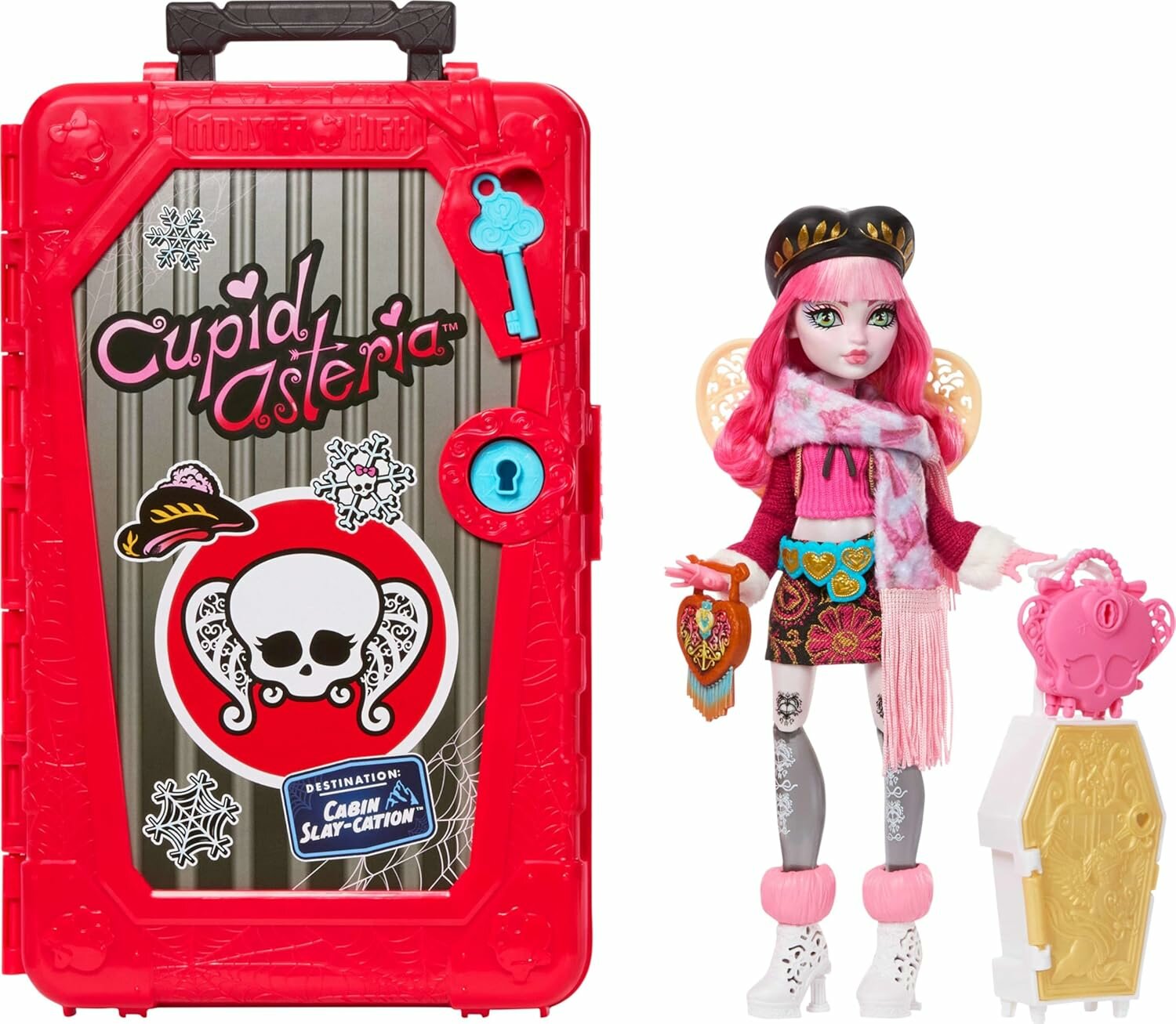 Кукла Monster High "Skulltimate Cupid Cabin Slay-Cation", Купид со множеством аксессуаров