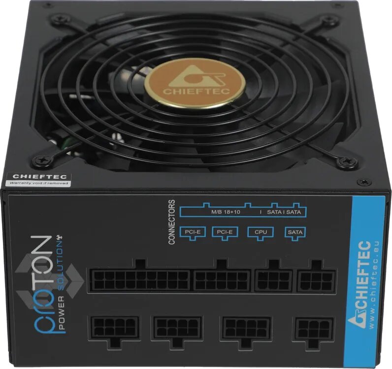 Блок питания Chieftec BDF-650C, 650 Вт, 140 мм, 80 PLUS Bronze, ATX, 6хSATA, 3хMolex, черный — фото 1
