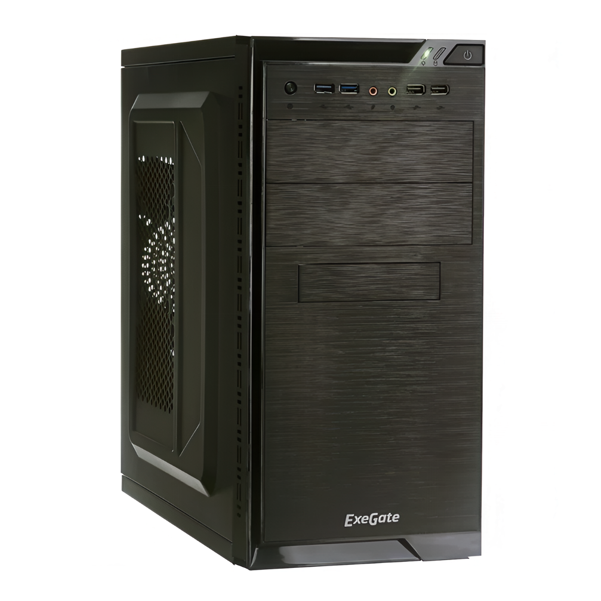 Корпус для ПК ExeGate QA-412U, черный Midi-Tower, mATX, сталь 4 слота расширения