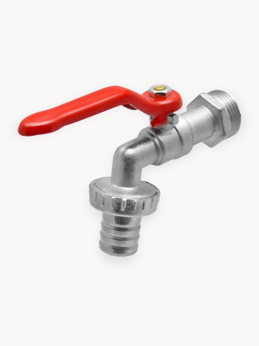 Кран шаровый водоразборный со штуцером 3/4" ручка