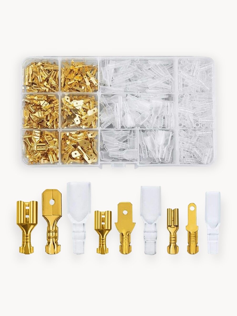 Клеммы обжимные для проводов, набор кабельных наконечников 480 шт