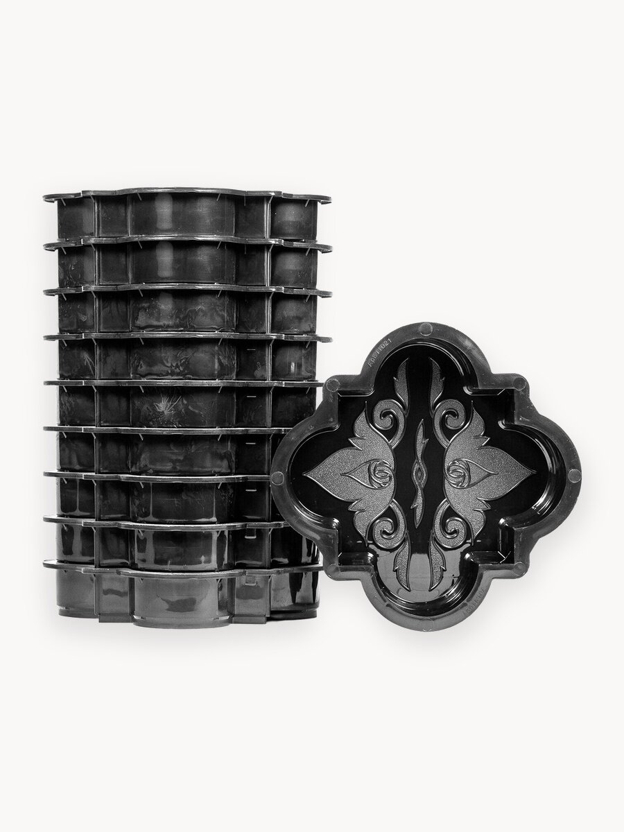 Формы для тротуарной плитки Клевер краковский гладкий малый (готовое изделие 215х215х40 мм), комплект-10шт. Standartpark