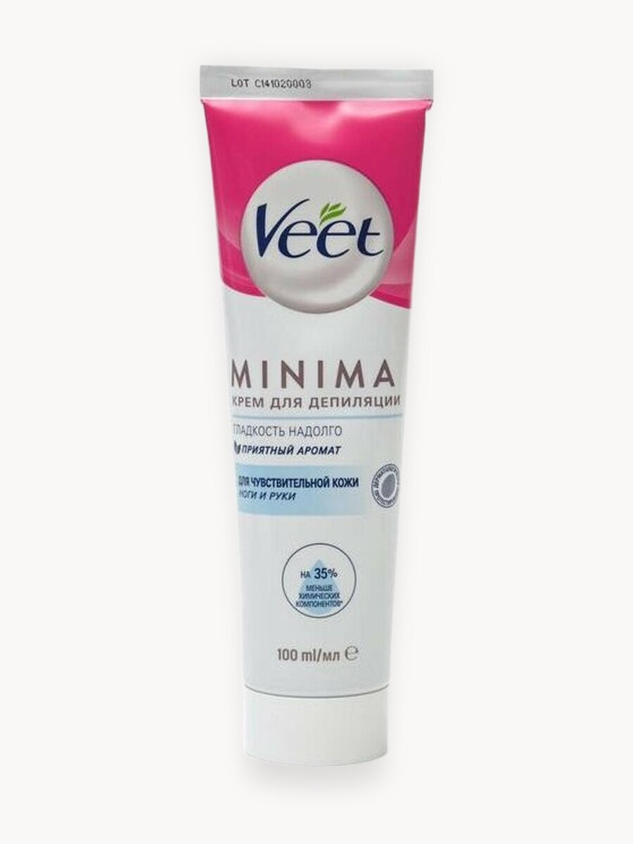 Крем для депиляции Veet Minima, для чувствительной кожи, с экстрактом алоэ вера, 100 мл