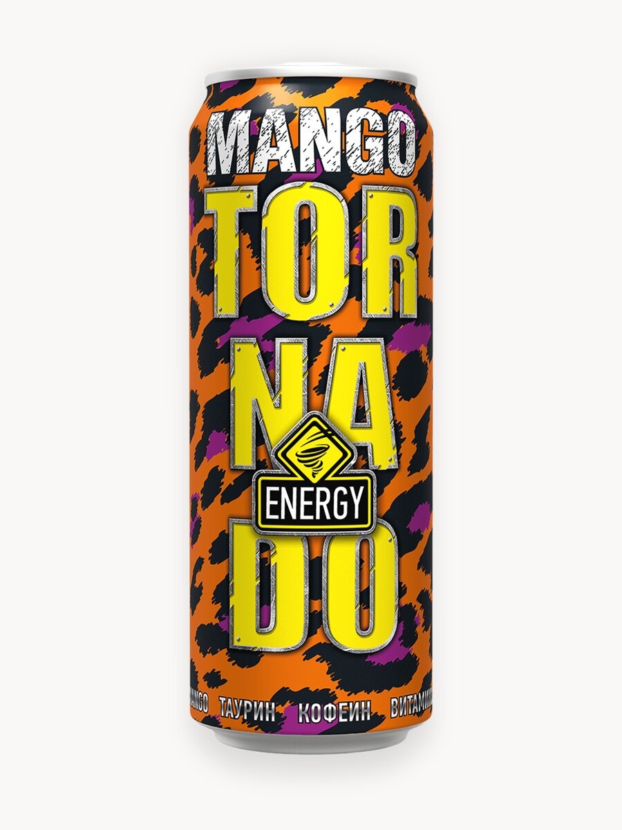 Энергетический напиток "Tornado Energy Mango", 0,45 л, жестяная банка