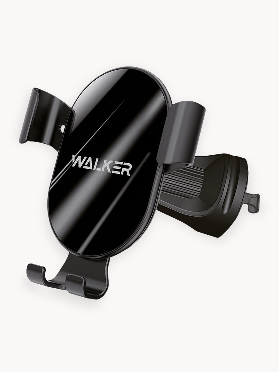 Гравитационный держатель для телефона на воздуховод, WALКЕR, CX-51, беспроводная зарядка, зарядка для айфона и андроид, черный