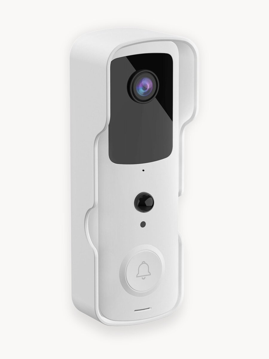 Дверной видео глазок Wi-Fi ip FullHD TUYA SMART с интернет доступом с доп. устройством звонок, белый