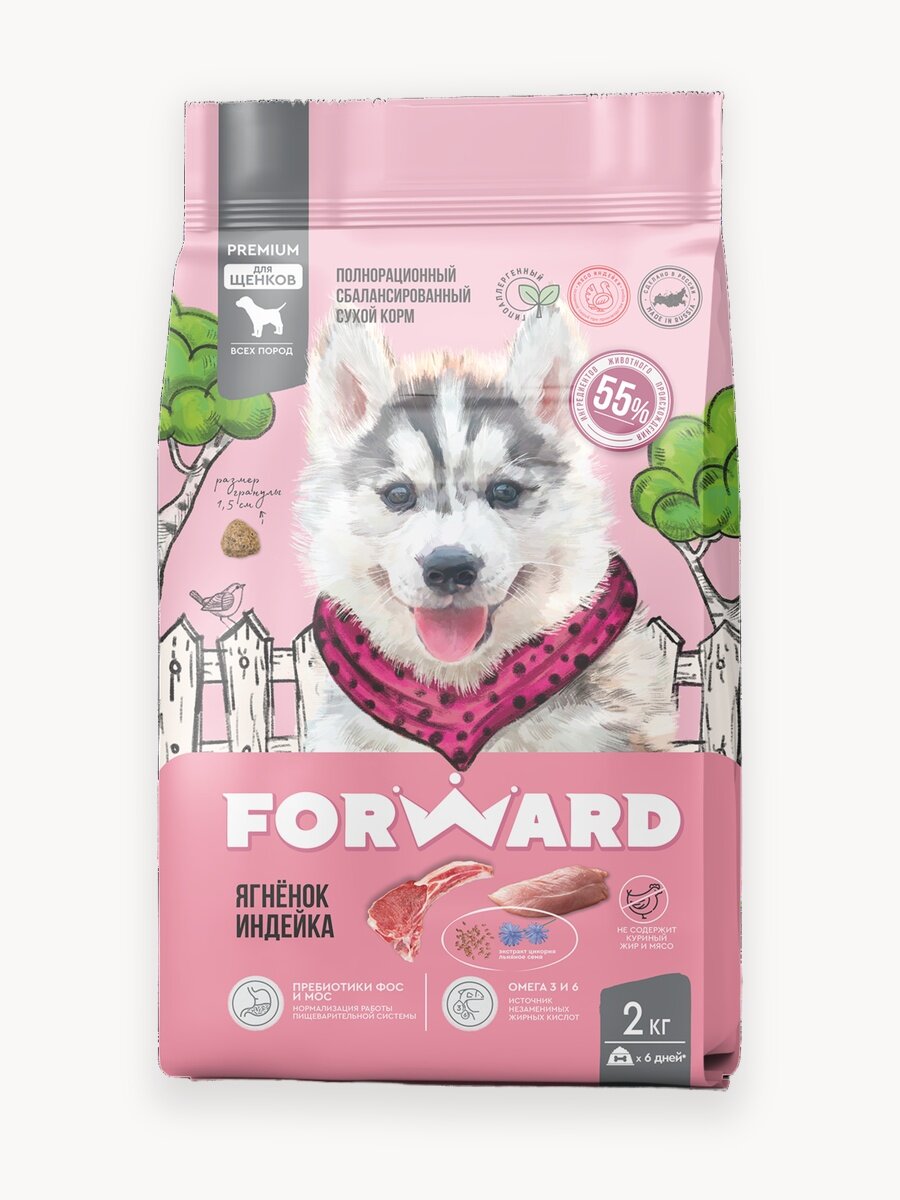 Сухой корм для щенков, гипоаллергенный, ягненок и индейка, 2 кг