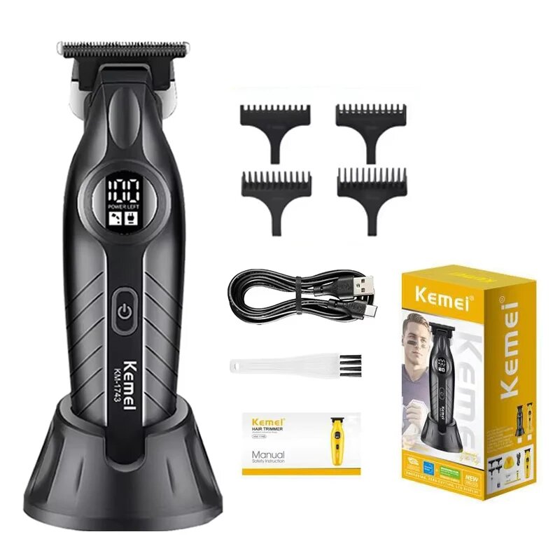 Kemei KM-1763/1743 триммер для стрижки волос, черный