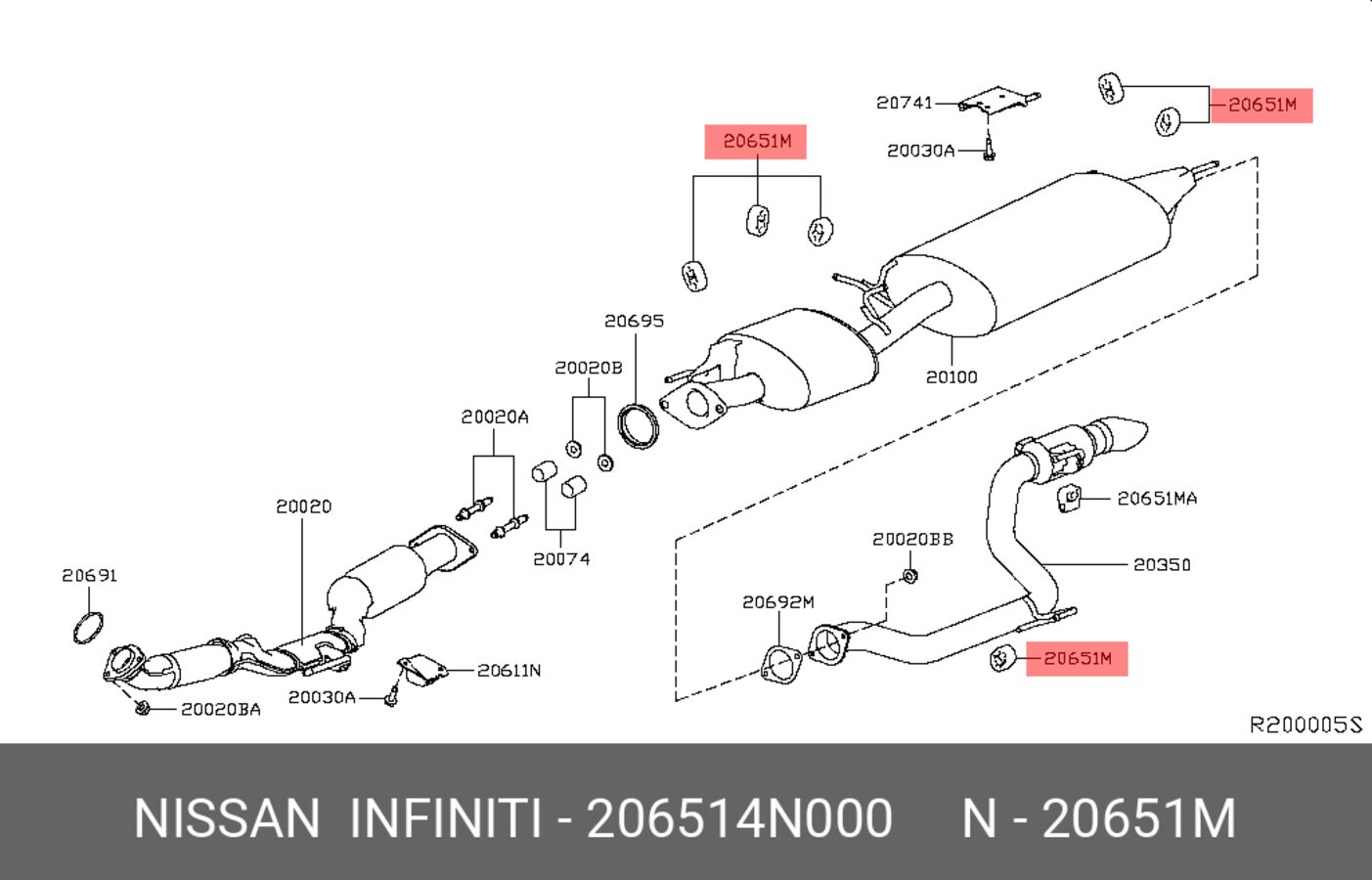 Держатель глушителя org (NISSAN 206514N000)