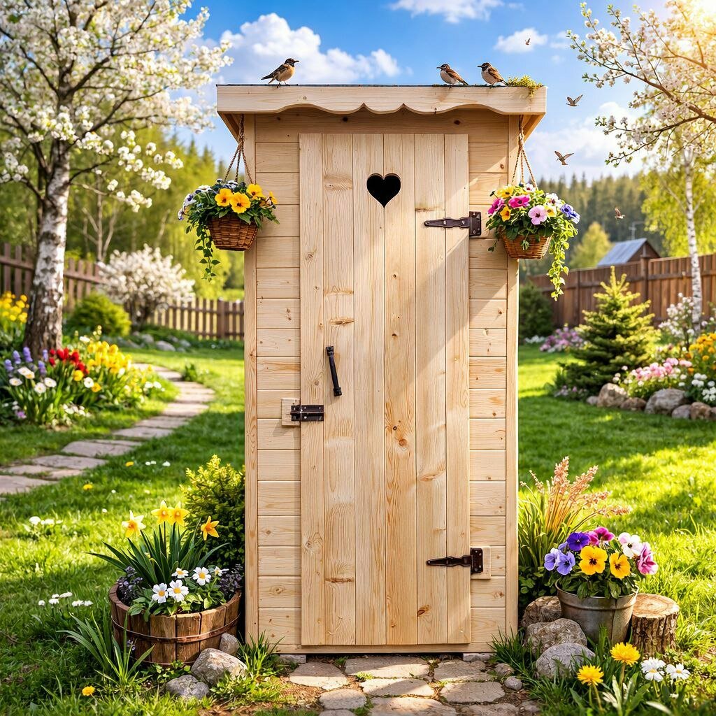 Туалет для дачи . Деревянный туалет