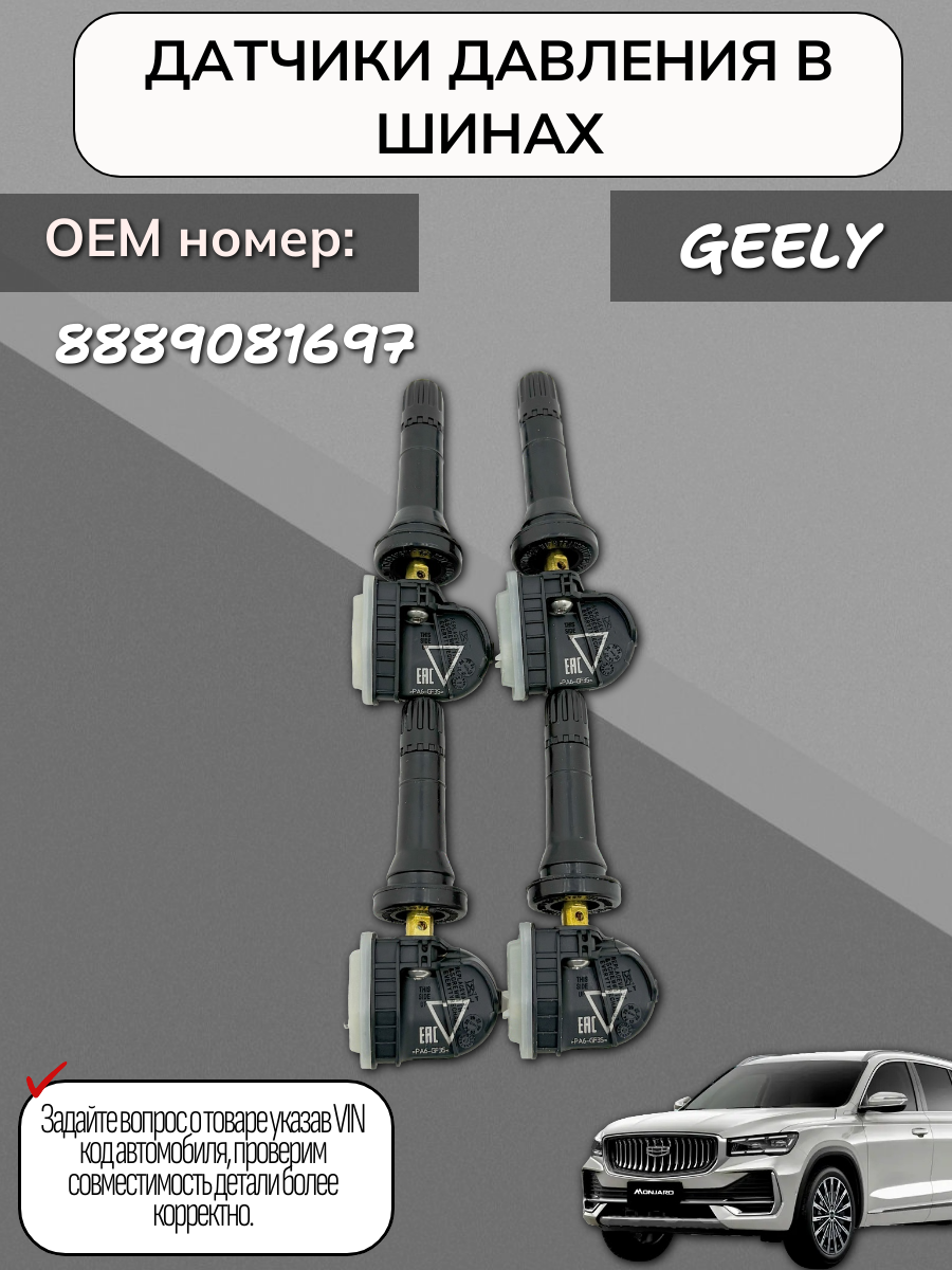 Датчики давления в шинах для Geely Monjaro