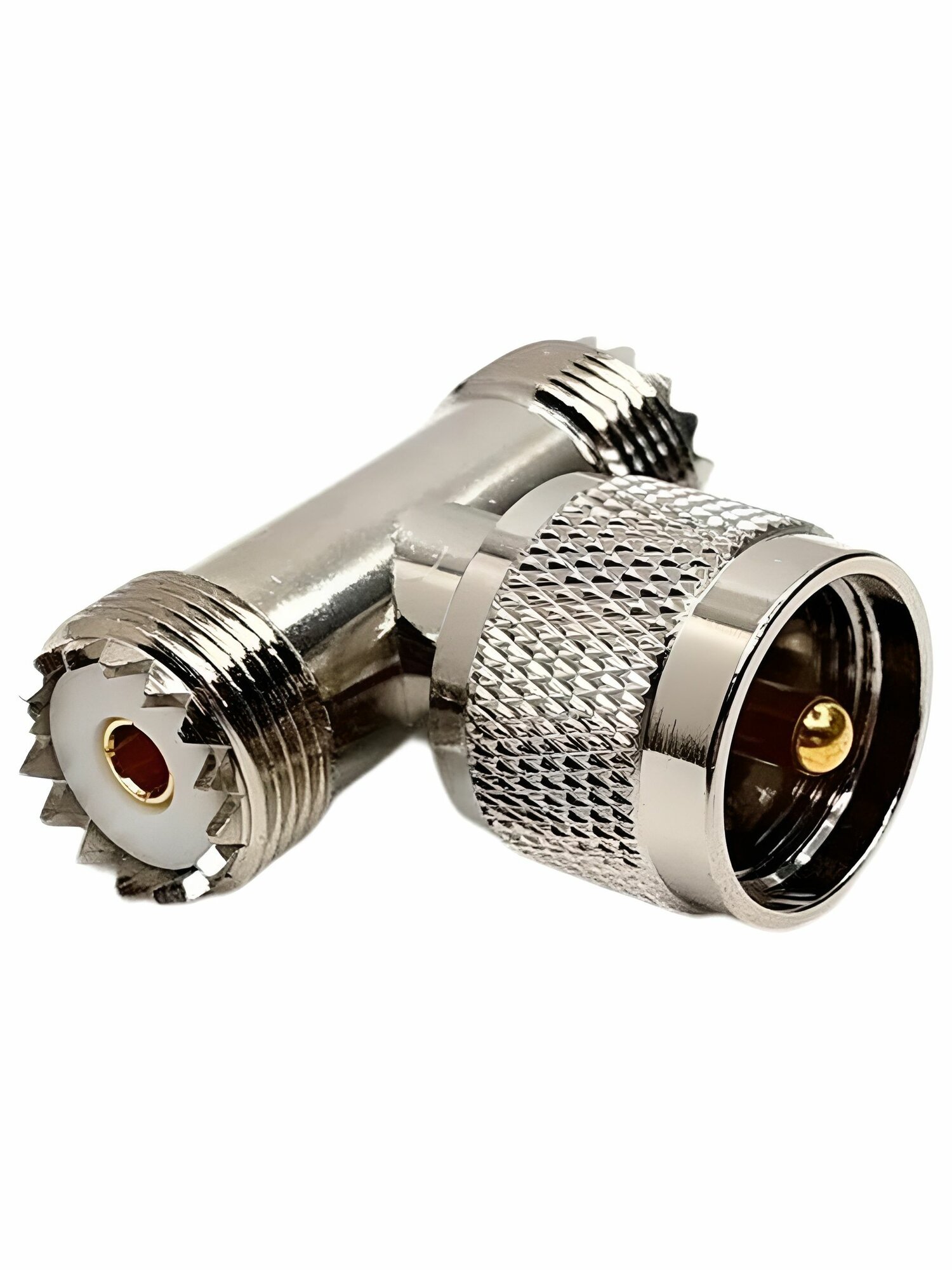 ВЧ переходник PL(UHF) 259 male (штекер) - 2 х PL(UHF) 259 female (гнездо) / Разъём UHF-T