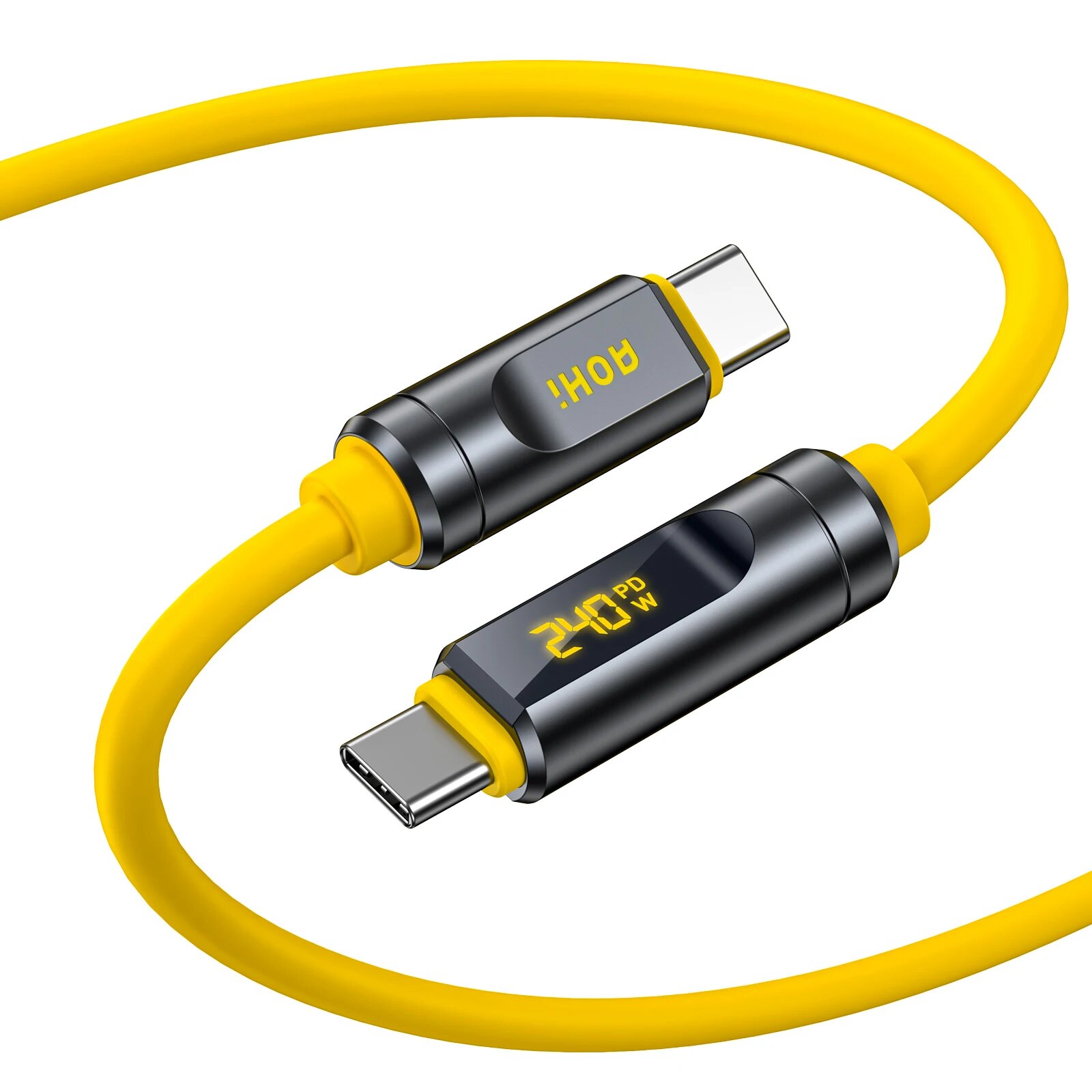 Кабель AOHI THE FUTURE Adonis USB4 2,0 Type C, 240 Вт, быстрая зарядка, 3,3 фута 2 м, Adonis LED