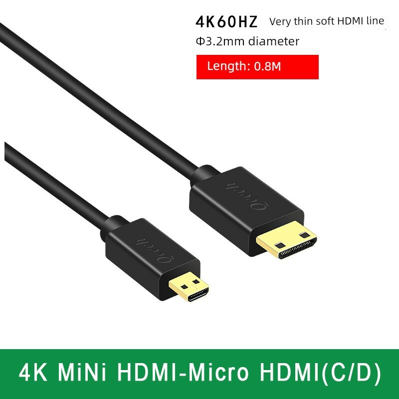 Кабель HDMI Mini к Micro, 0.8 м, 4K для систем передачи изображения