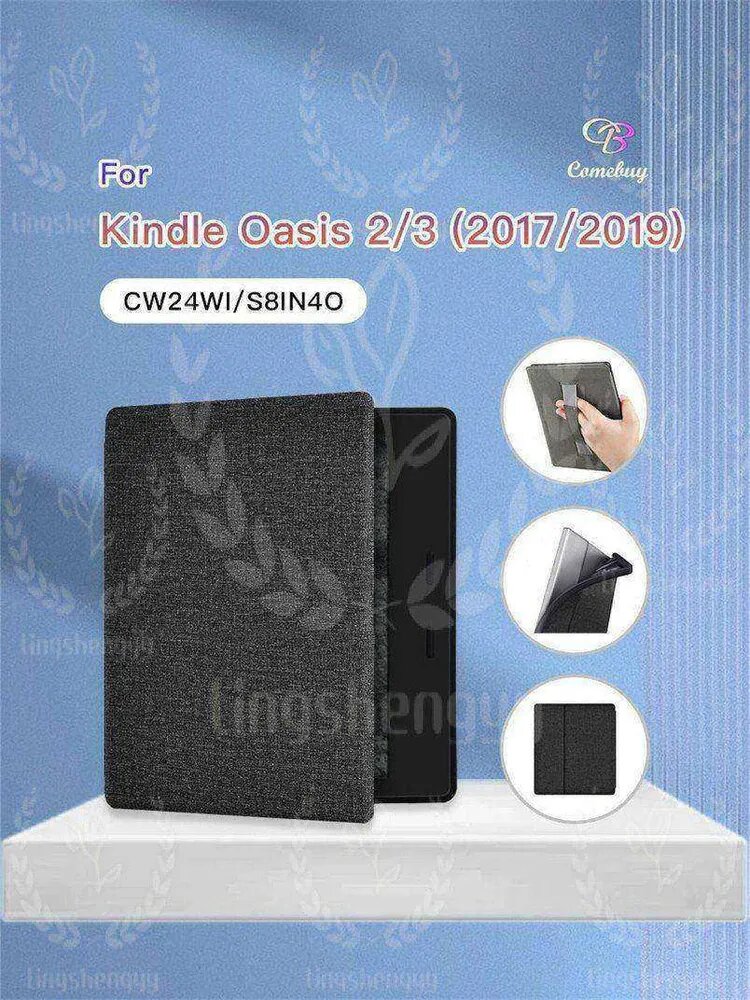 Чехол для Amazon Kindle Kindle Oasis 2/3 (2017,2019)(CW24WI , S8IN4O), прозрачная задняя крышка, Защитный чехол с ремешком для рук