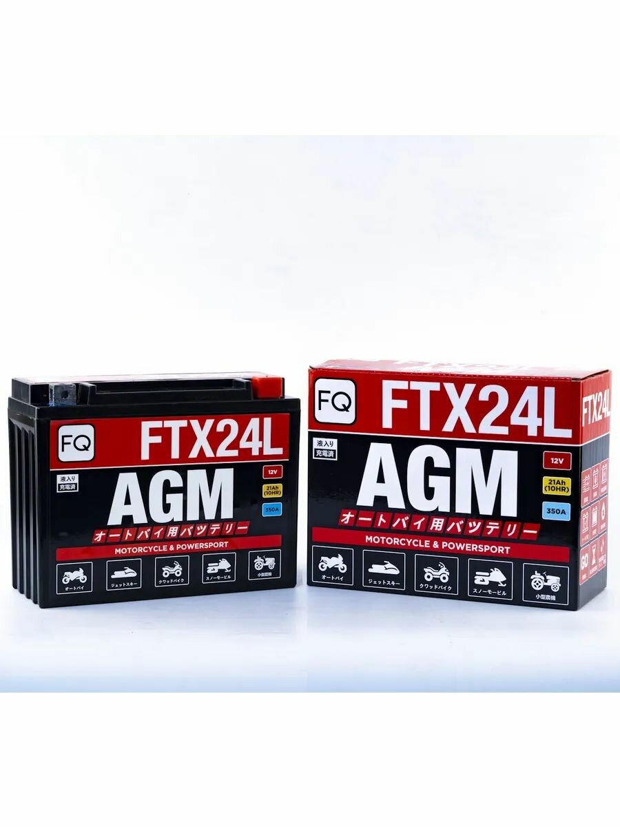 Аккумулятор FQ FTX24L 12V 21Ач 350А 205x87x160 обр. пол.