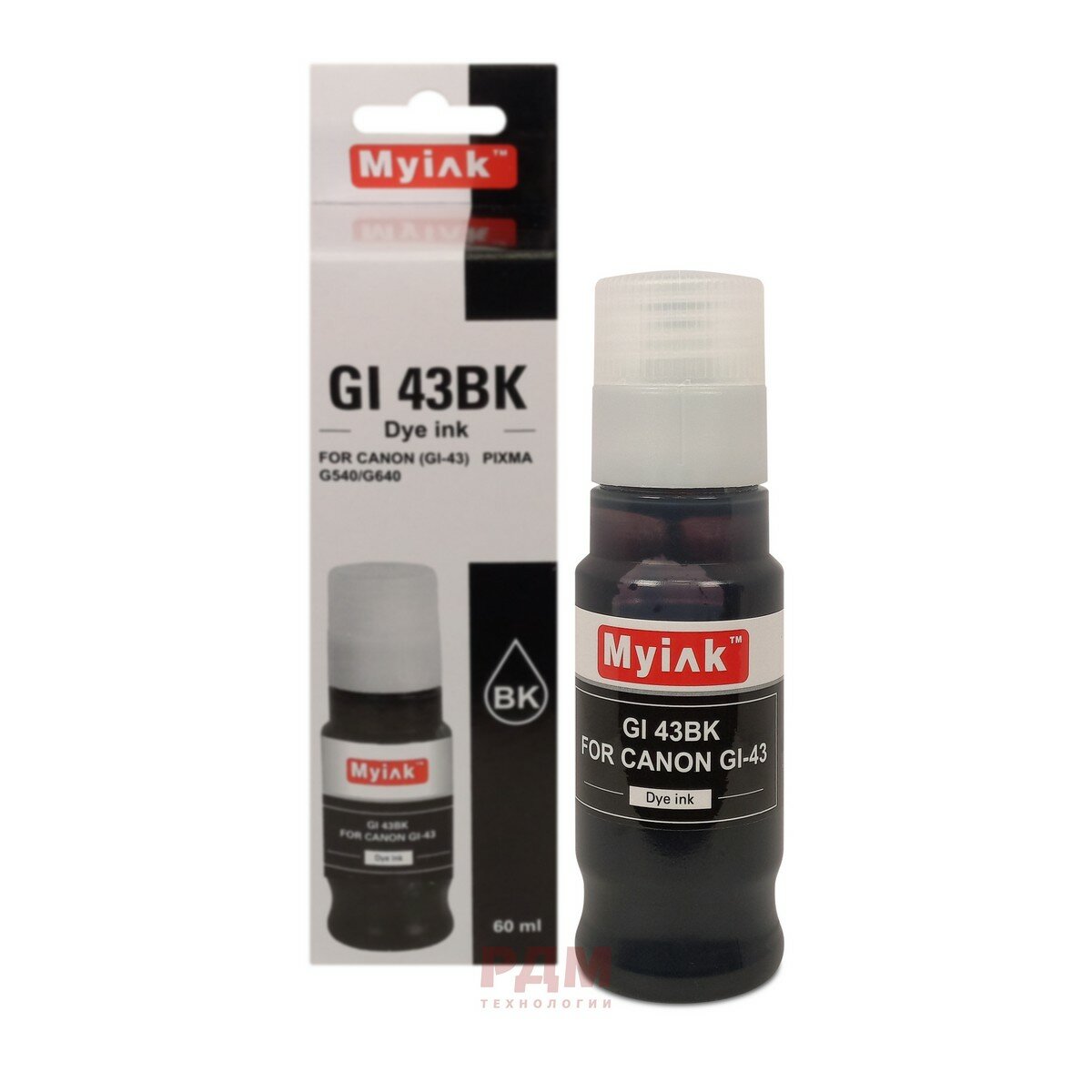 Чернила MyInk (GI-43Bk) для Canon Pixma (G540/G640) 60 мл (Black)