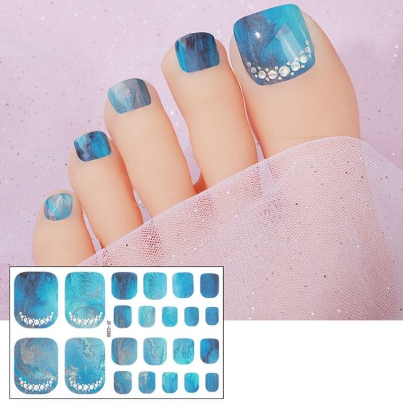 Водонепроницаемые наклейки для ногтей на пальцах ног, 0288