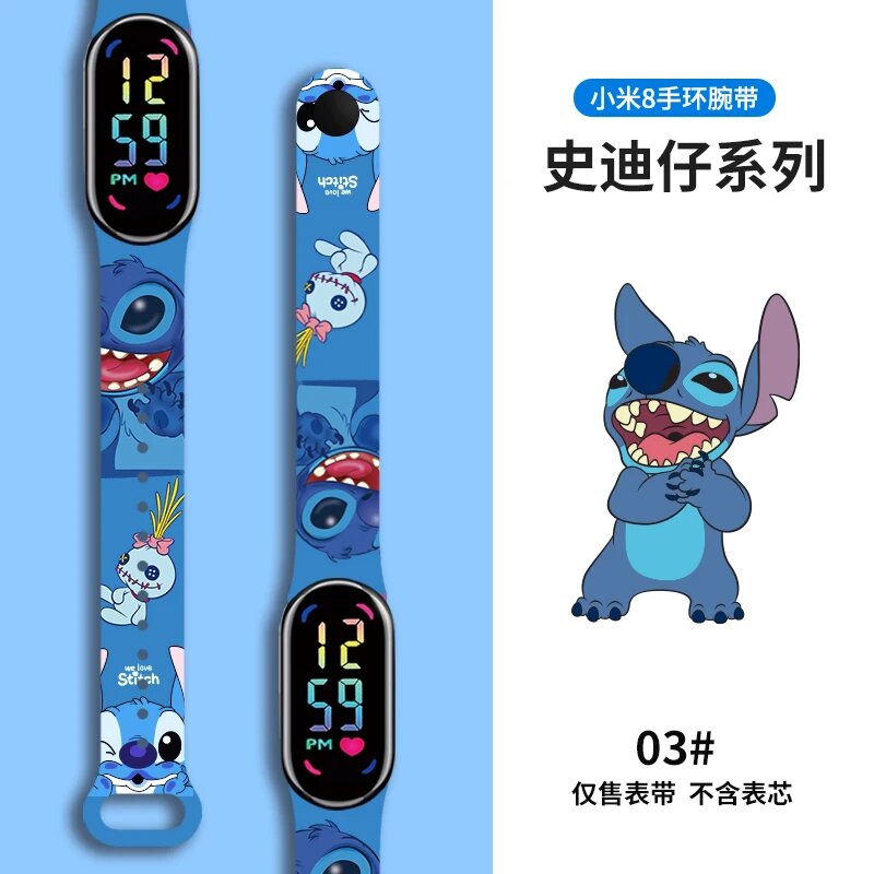 Браслет с принтом серии Stitch для Xiaomi Mi Band 10 9 8, сменный браслет для Mi Band 9/8, ремешок для часов NFC в подарок