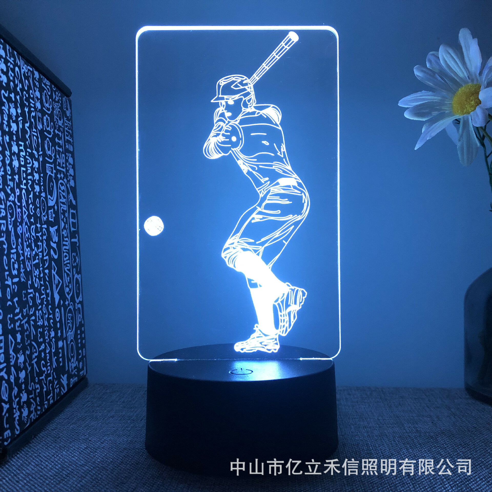 Отдельный элемент ночника для бейсбола 3D-дизайн LED-светильник для спортивной коллекции
