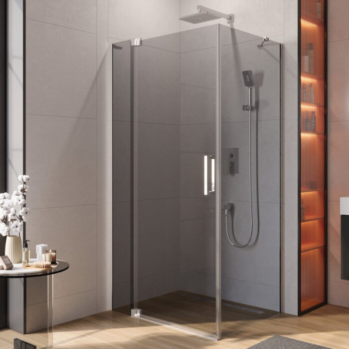 Душевой уголок Cezares Slider AH 1 80-90/100 Grigio Cr профиль хром, стекло серое