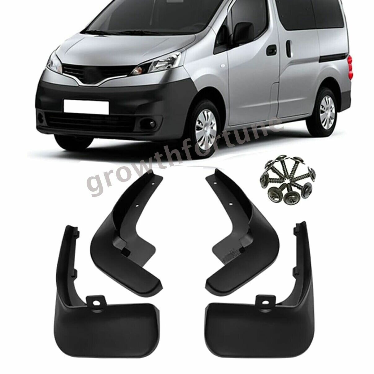 Брызговики комплект 4 шт для Nissan NV200 / Vanette / Evalia 2010-2019 — передние и задние, защита кузова