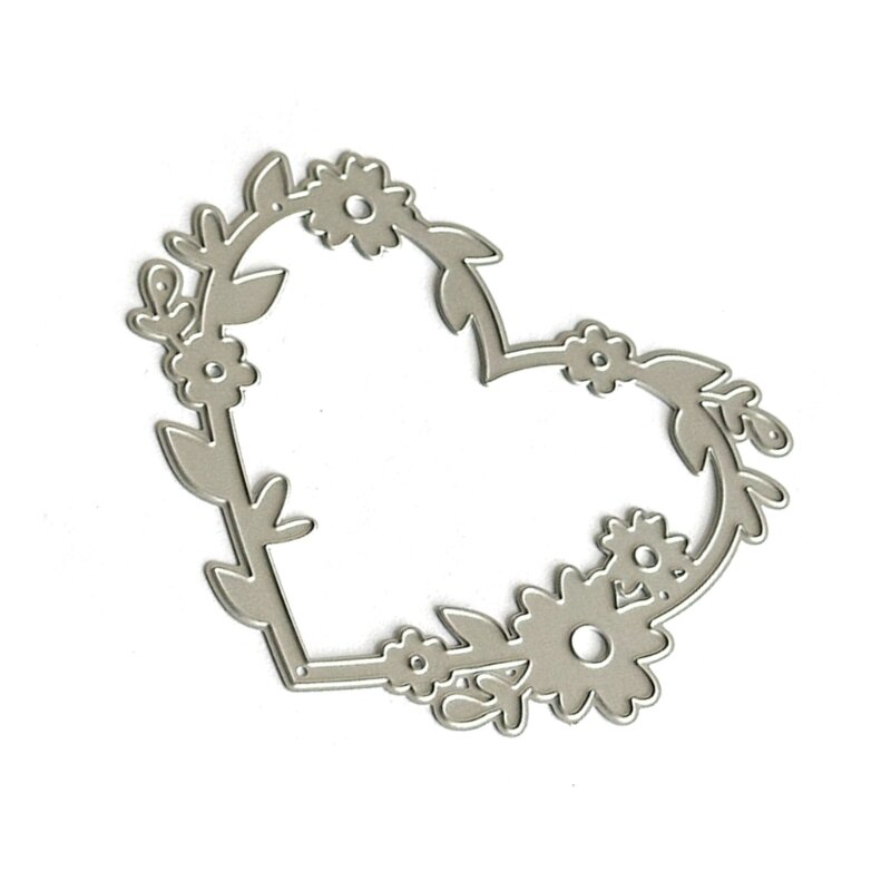 Штампы Для Резки Цветочной Рамки В Форме Сердца Из Металла Высекают Шаблоны Для Тиснения, Формы Вырезают Трафареты для Украшения Фотографий на открытках