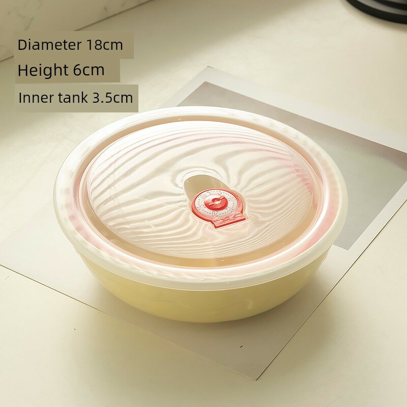 Керамическая разделенная тарелка с глубоким краем и крышкой, сырно-желтая, 880 мл, для диетического питания