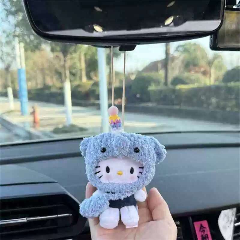 Милый чехол для зеркала заднего вида в виде слоника с подвеской в виде кошки в форме сердца для украшения салона