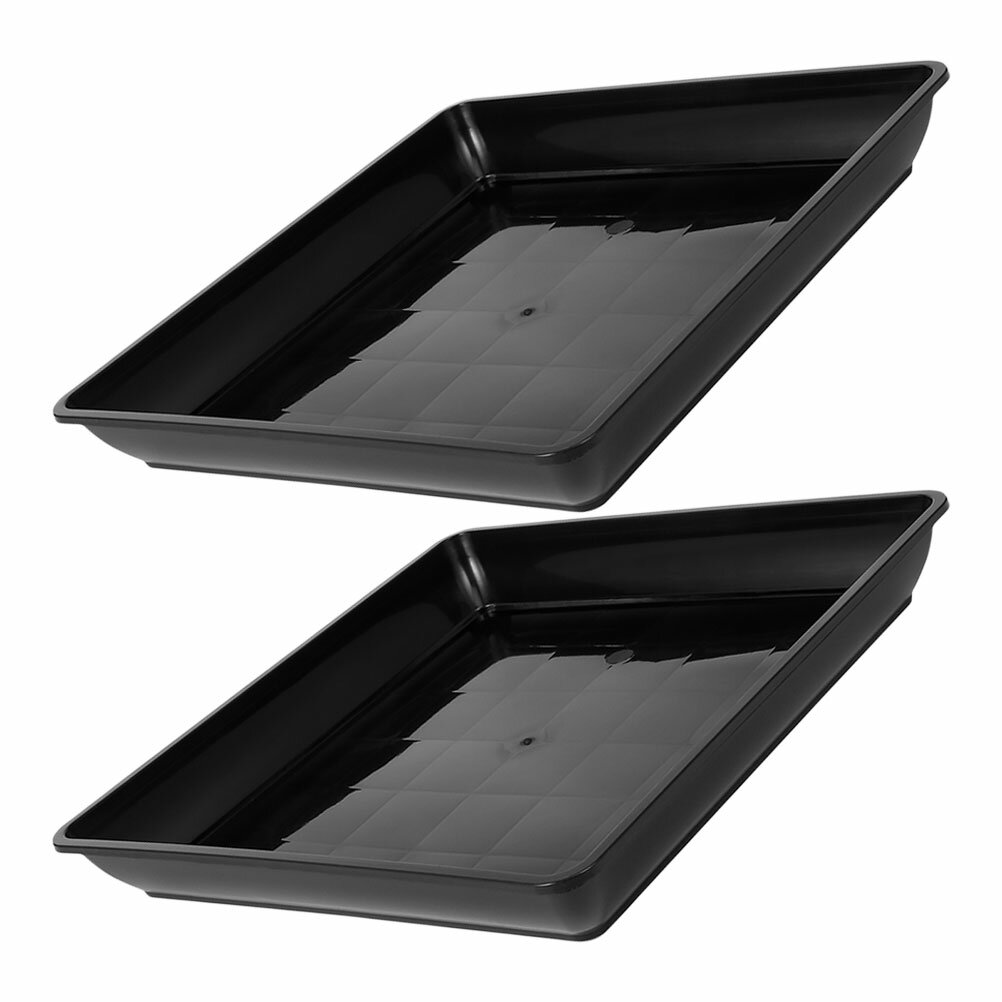 Пластиковый черный поддон для цветочных горшков, влагонепроницаемый, 2 шт, для домашнего использования